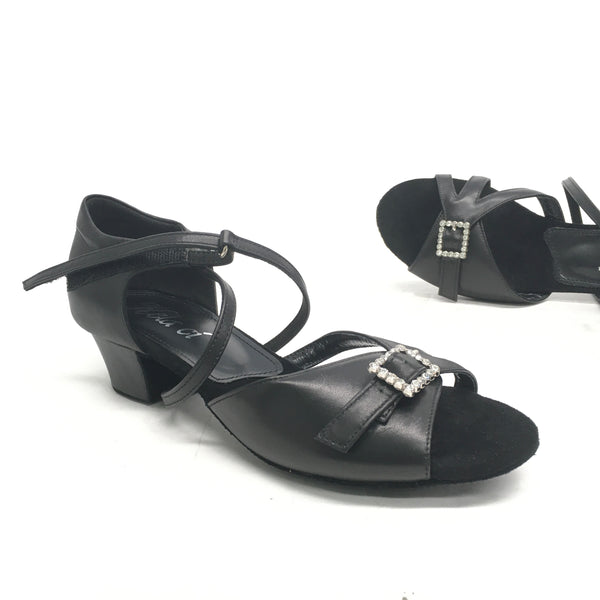 Kelaci: Ziba CB: Black Leather | 1.5" Latin | DOUBLE SOLE | ADJUSTABLE ...